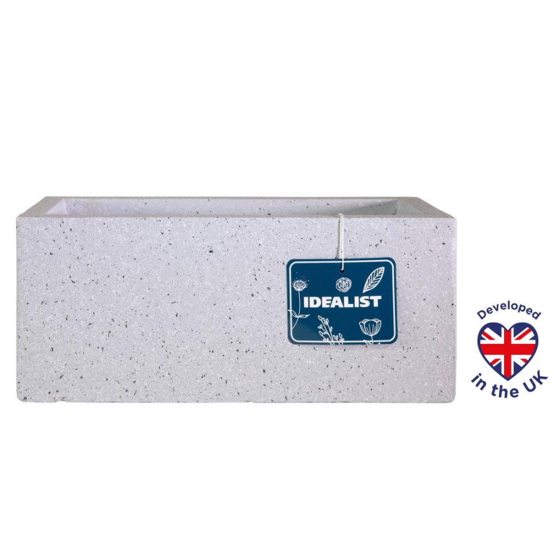 Faux Lead Chelsea Box Square Grey Light Stone Planter W45 H45 L45 cm ...