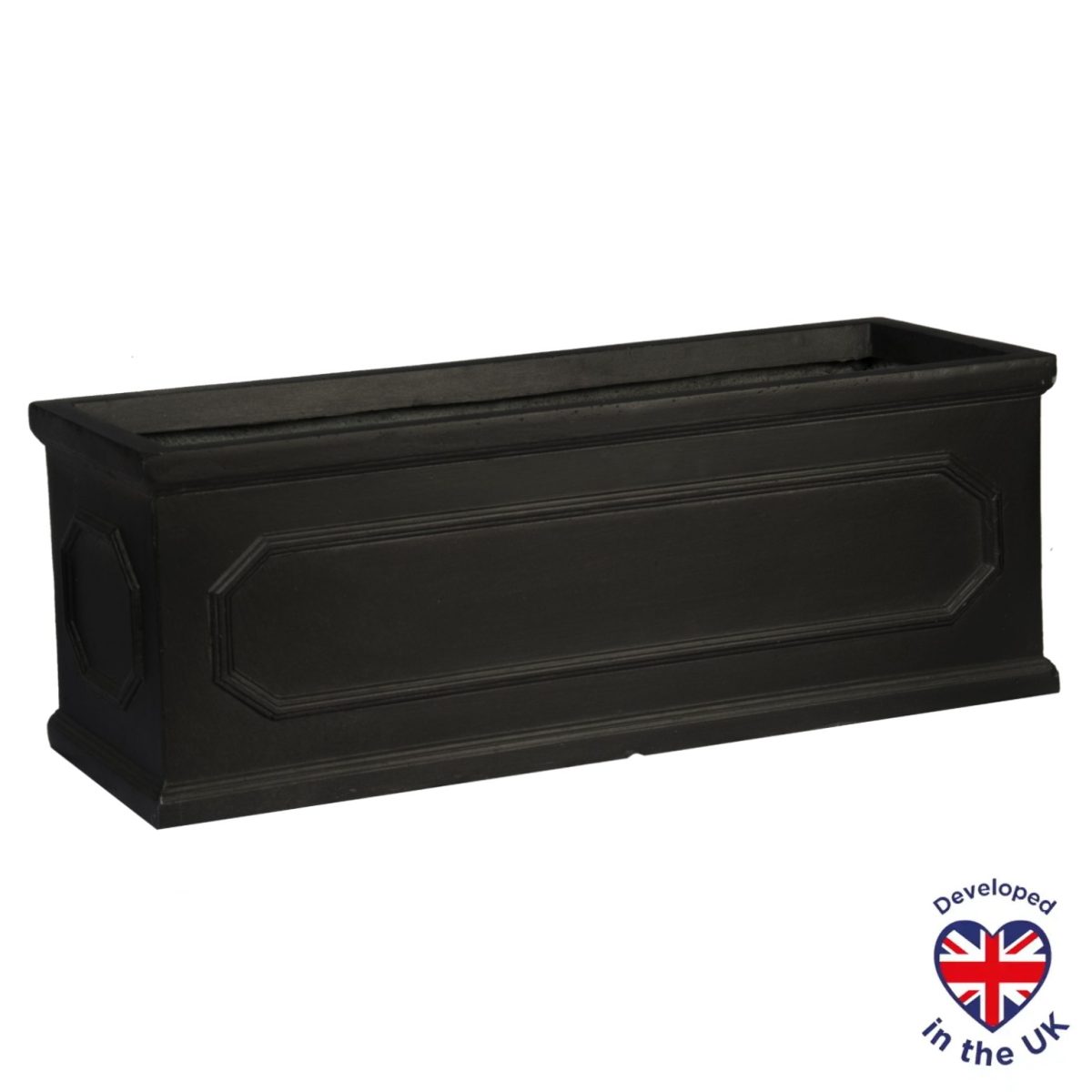 Window Box Light Concrete Black Outdoor Garden Planter H20.5 L50 W20 cm ...