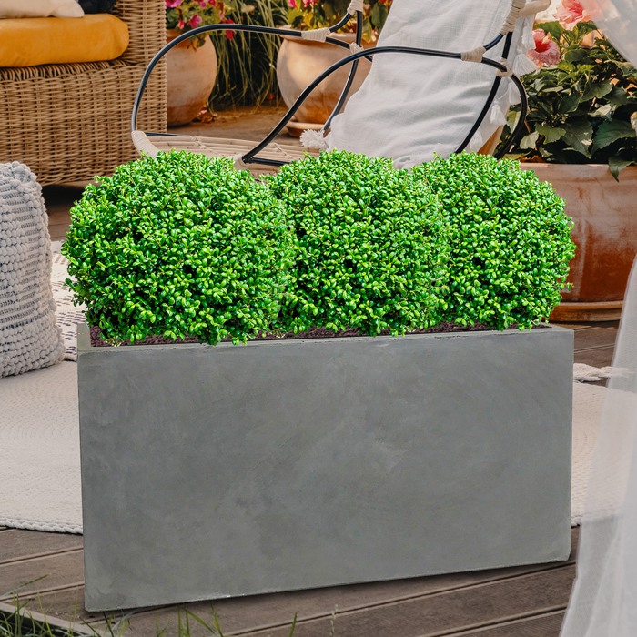 Contemporary Light Concrete Grey Trough Garden Planter H51.5 L100 W36 ...
