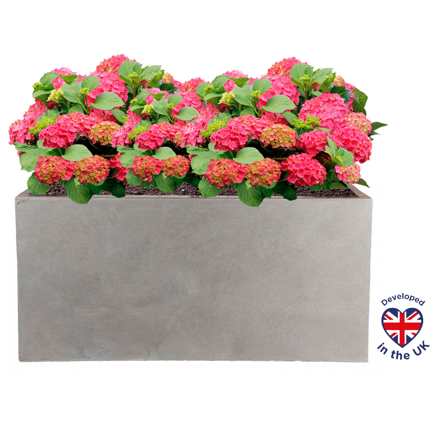 Modern Ribbed Light Grey Cylinder Round Outdoor Planter D30 H41 cm, 29 ...