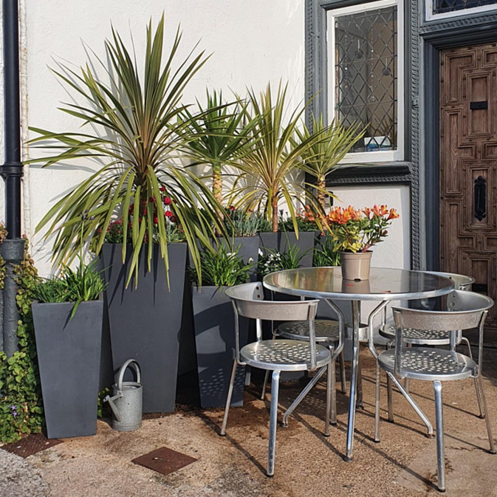 Tall Tapered Contemporary Faux Lead Light Concrete Planter H89 L43 W43 ...