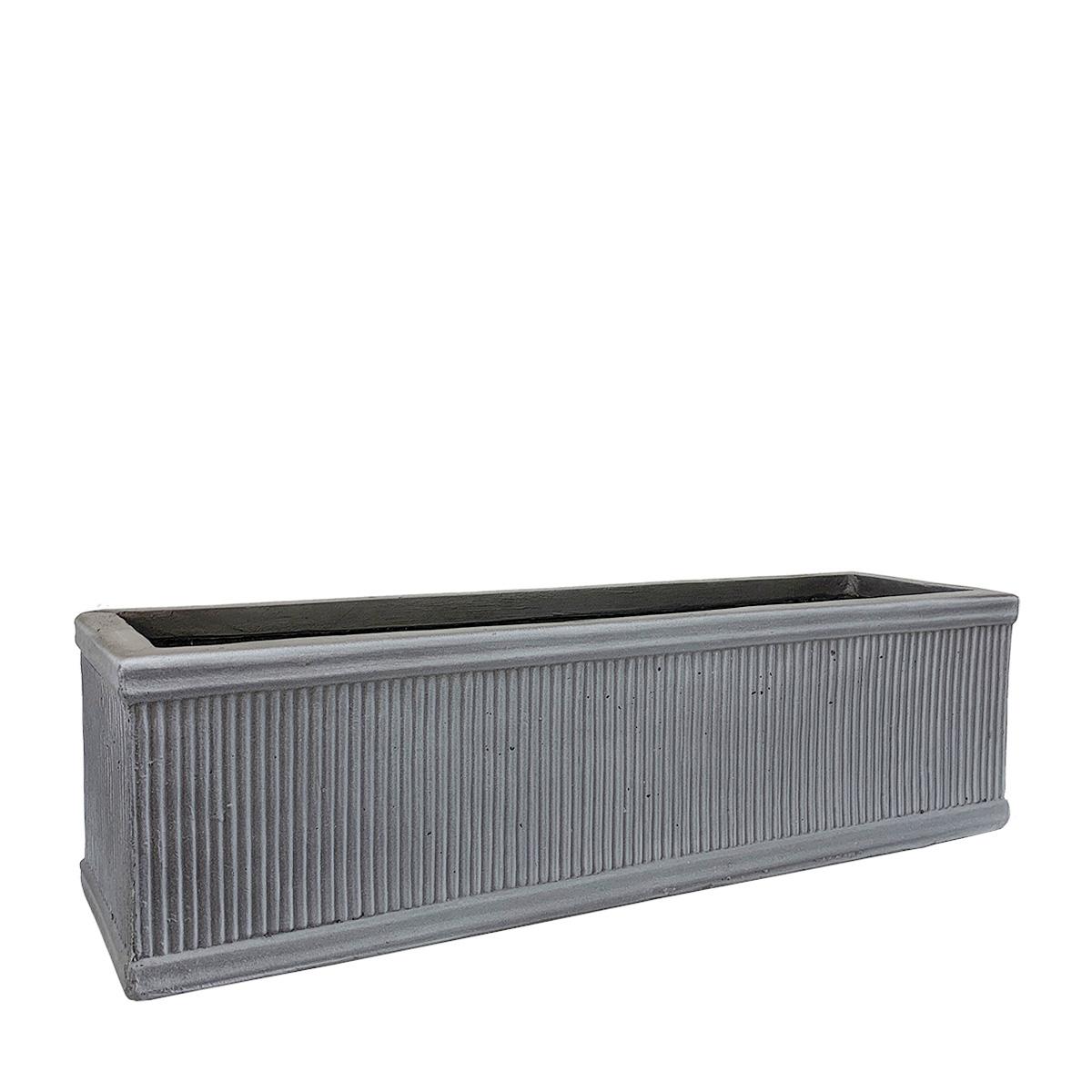 Vertical Ribbed Vintage Style Grey Window Box Planter H23 L70 W23 cm ...