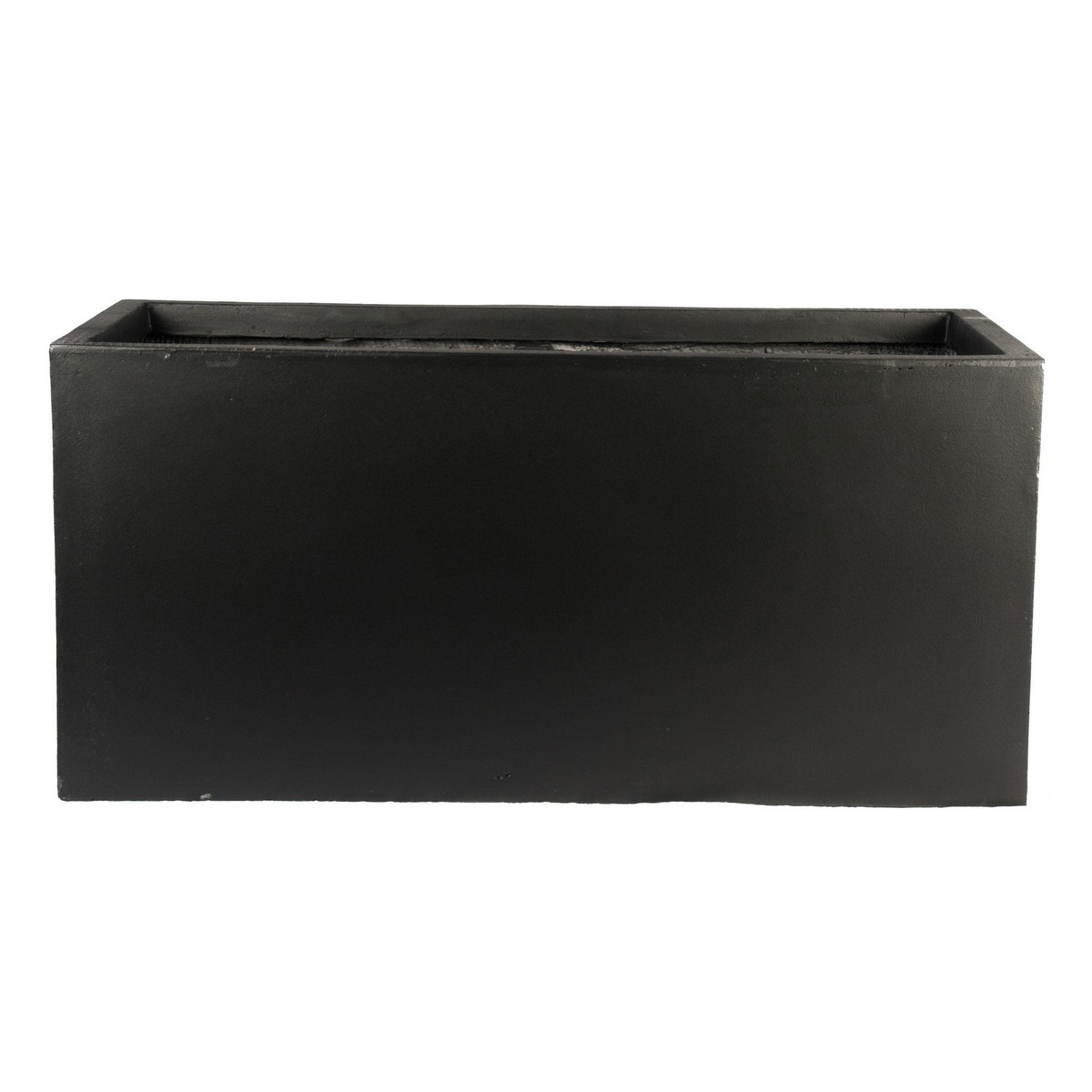 Contemporary Black Concrete Trough Planter H30 L60 W30 cm, 54 ltrs Cap ...