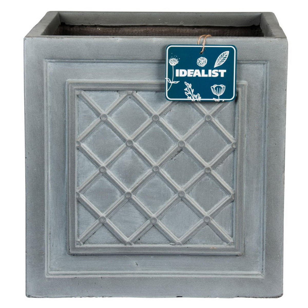 Faux Lead Lattice Box Square Grey Light Stone Planter W30 H30 L30 cm ...