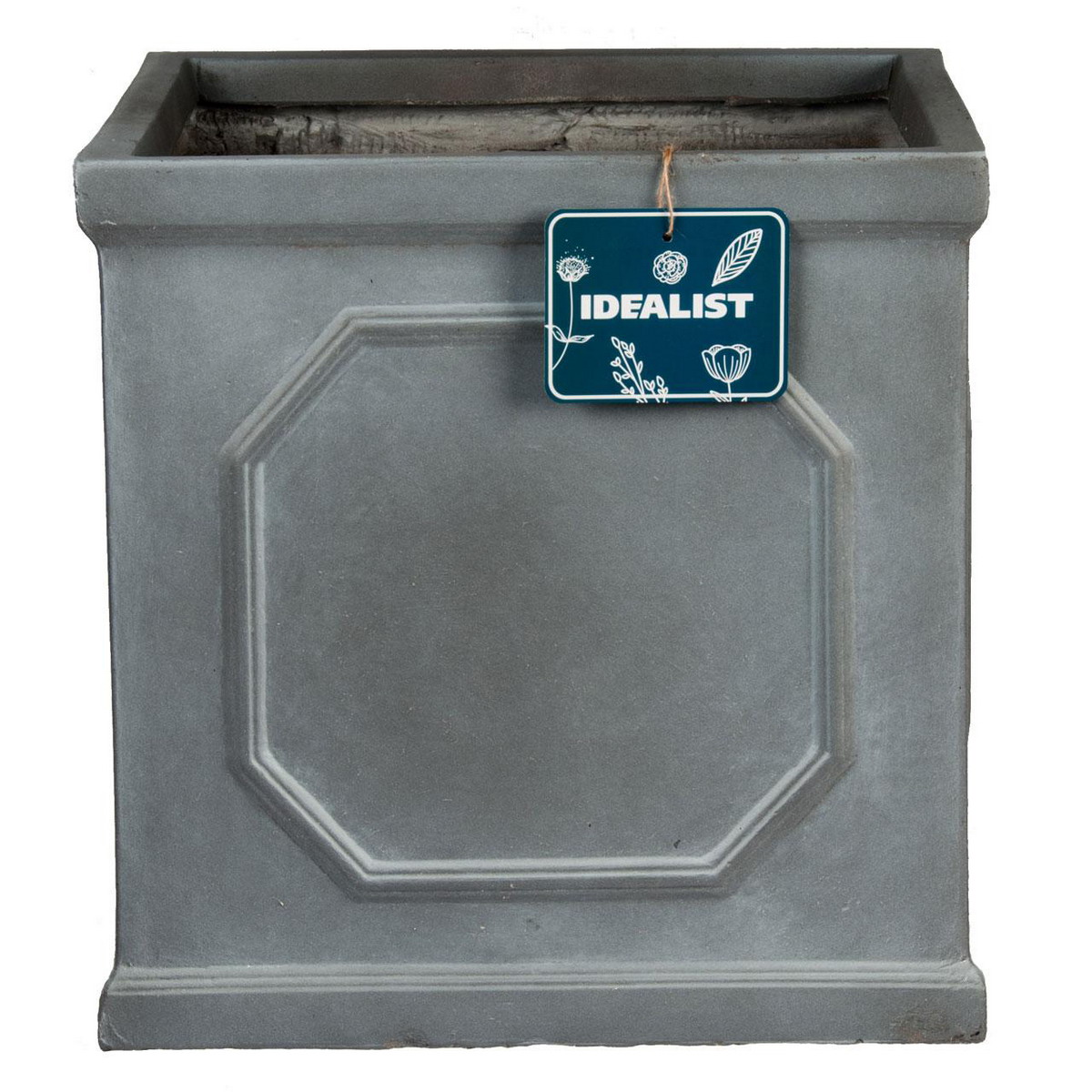 Faux Lead Chelsea Box Square Grey Light Stone Planter W55 H55 L55 cm ...