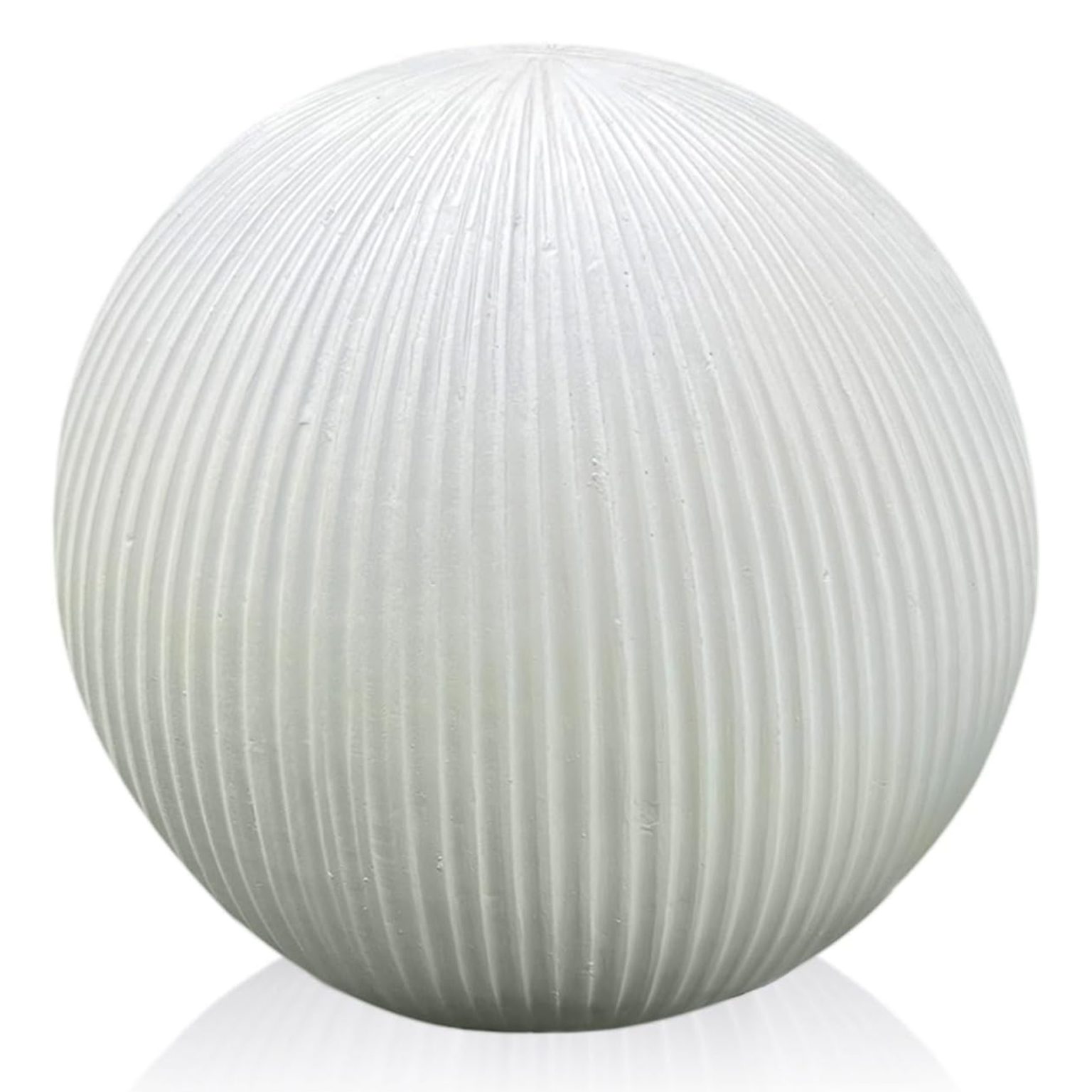 Vertical Ribbed White Outdoor Garden Decorative Ball D40 cm buy from £ ...